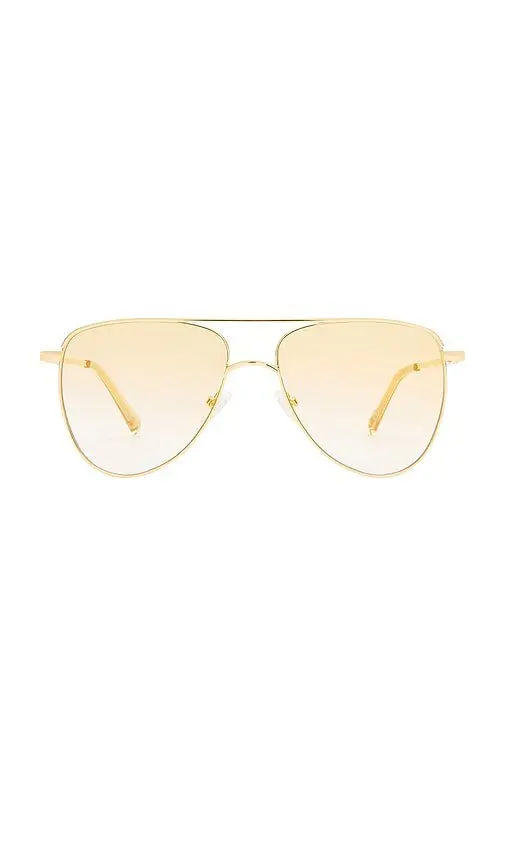 Le Specs The Duke Aviator Sunglasses - Gold & Tan Grad With Gold Flash