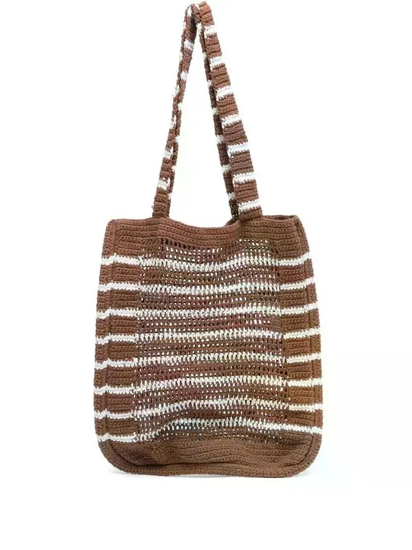 Faithfull The Brand Striped Crochet Knit Tote Bag