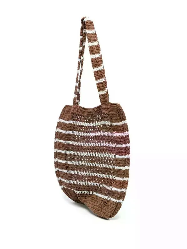 Faithfull The Brand Striped Crochet Knit Tote Bag