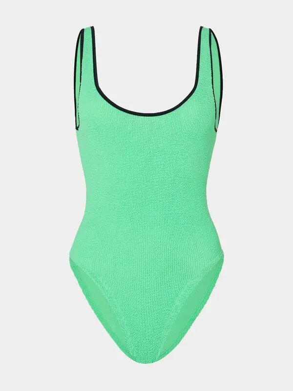 Hunza G Faye One Piece Swimsuit - Lime/black