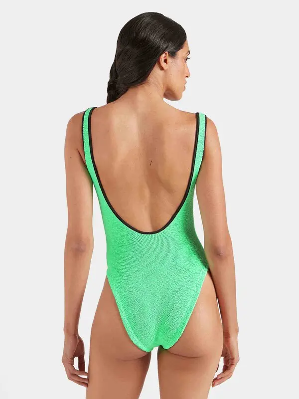 Hunza G Faye One Piece Swimsuit - Lime/black