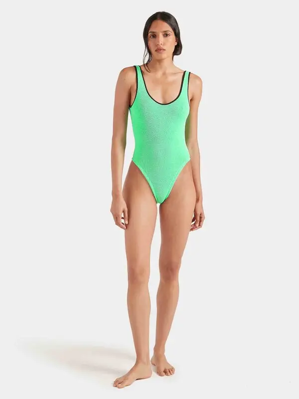 Hunza G Faye One Piece Swimsuit - Lime/black
