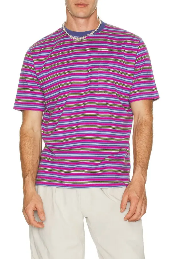 BEAMS Pocket Tee Multi Stripe