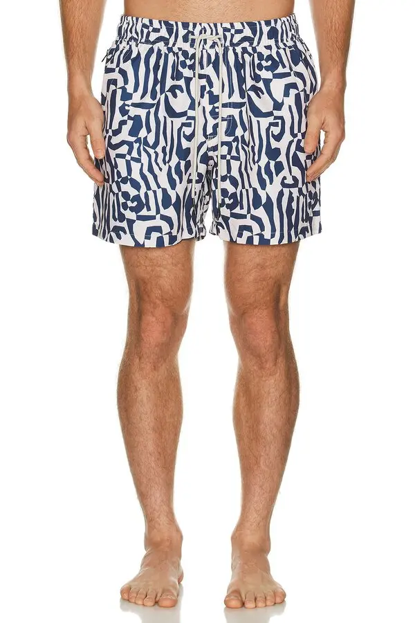 Oas Marbling Swim Shorts - Blue