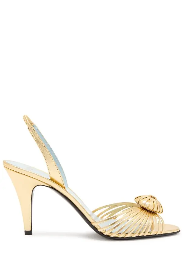 Valentino Garavani Royal 85 Metallic Leather Slingback Pumps