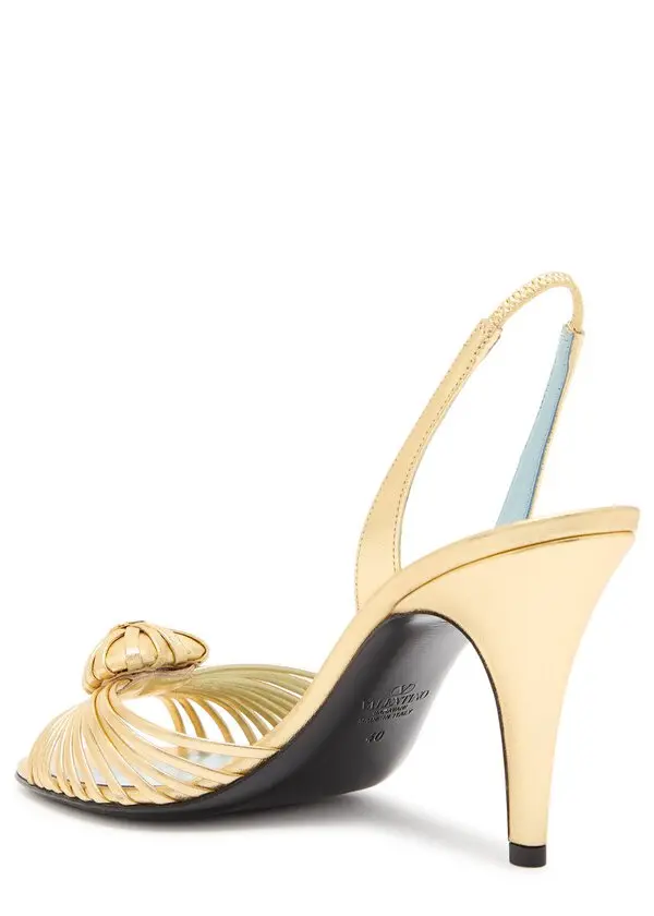Valentino Garavani Royal 85 Metallic Leather Slingback Pumps