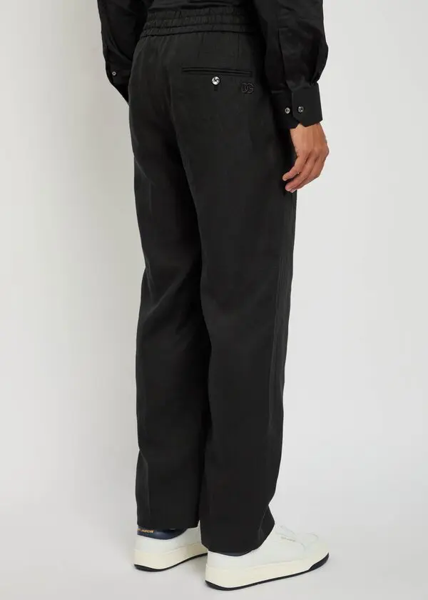Dolce & Gabbana Drawstring Linen Trousers