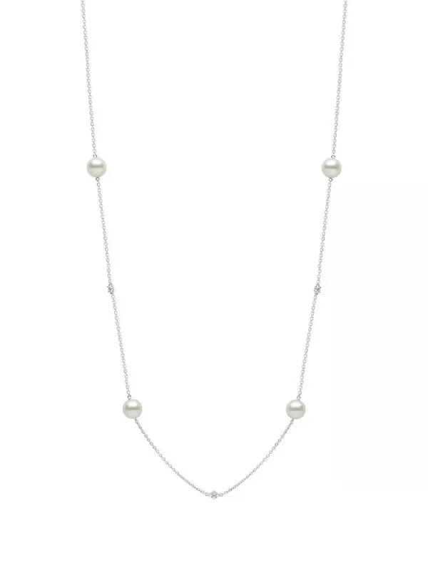 Yoko London 18kt White Gold Akoya Pearl And Diamond Necklace - Silver