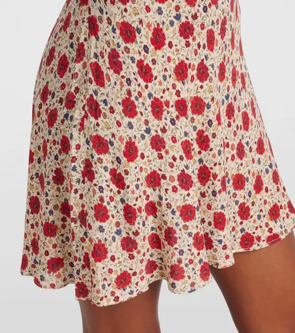 Rixo Lacie Floral Mini Dress
