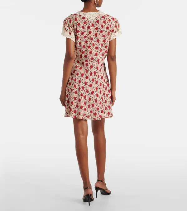 Rixo Lacie Floral Mini Dress