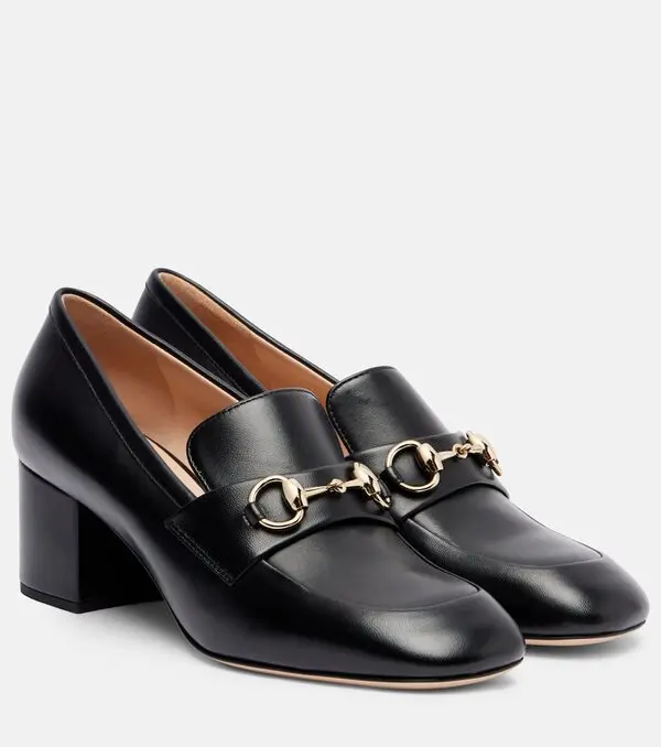 Gucci Lady Horsebit Leather Loafer Pumps
