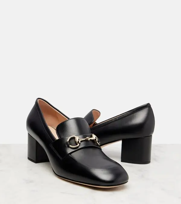 Gucci Lady Horsebit Leather Loafer Pumps