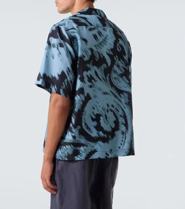 Commas Printed Cotton And Silk Twill Shirt