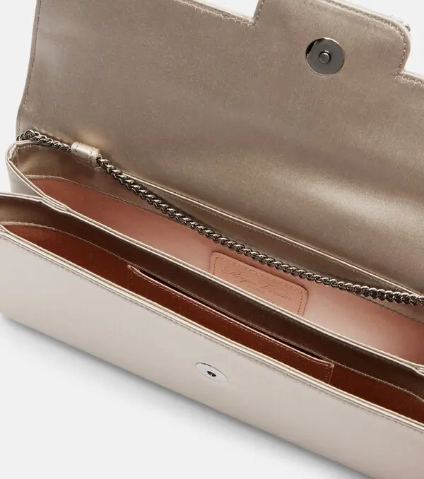 ROGER VIVIER Embellished Satin Envelope Clutch