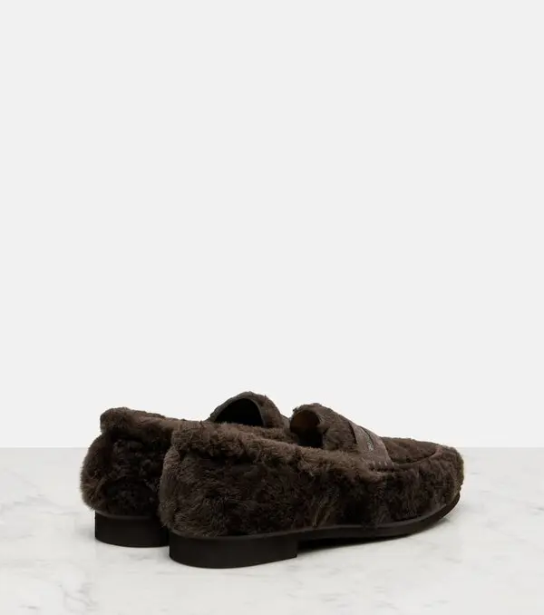 Brunello Cucinelli Monili Shearling Loafers