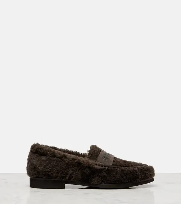 Brunello Cucinelli Monili Shearling Loafers