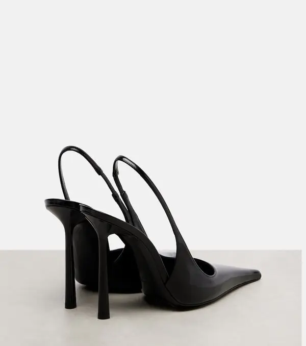 Saint Laurent Vendome 110 Leather Slingback Pumps - Black