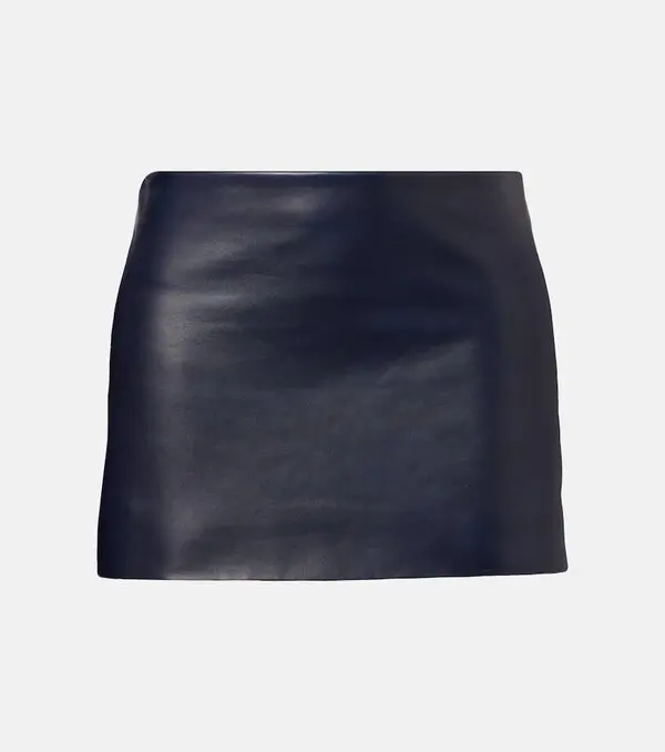 Khaite Jett Leather Miniskirt - Blue