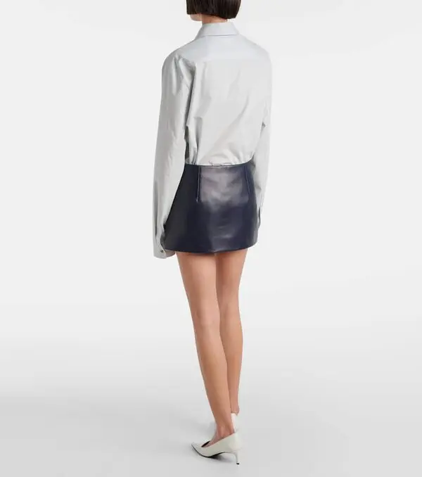 Khaite Jett Leather Miniskirt - Blue