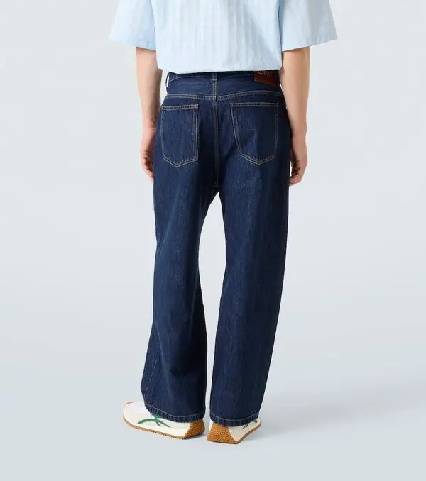 Loewe Mid-rise Barrel-leg Jeans In Raw Denim