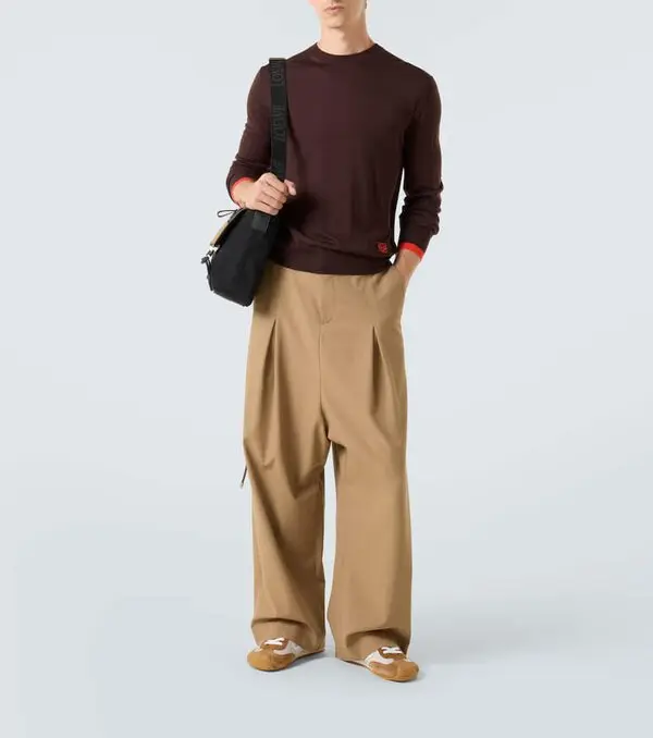 Loewe Cotton Twill Wide-leg Trousers