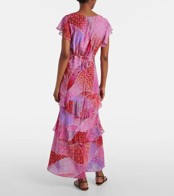 Rixo Meena Printed Silk Maxi Dress