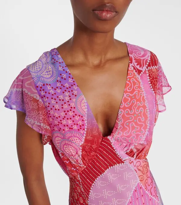 Rixo Meena Printed Silk Maxi Dress
