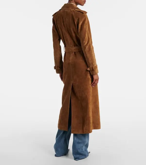 Saint Laurent Suede Trench Coat