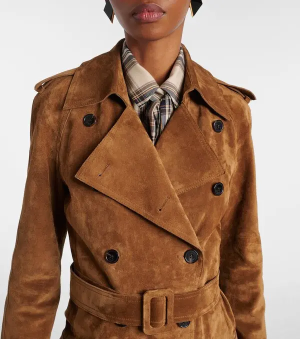 Saint Laurent Suede Trench Coat
