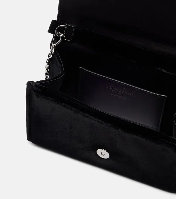 ROGER VIVIER Pilgrim Micro Embellished Velvet Clutch