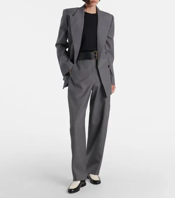 Givenchy Cocoon Wide-leg Wool Pants - Grey