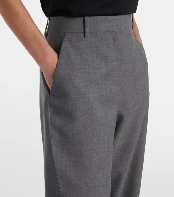 Givenchy Cocoon Wide-leg Wool Pants - Grey