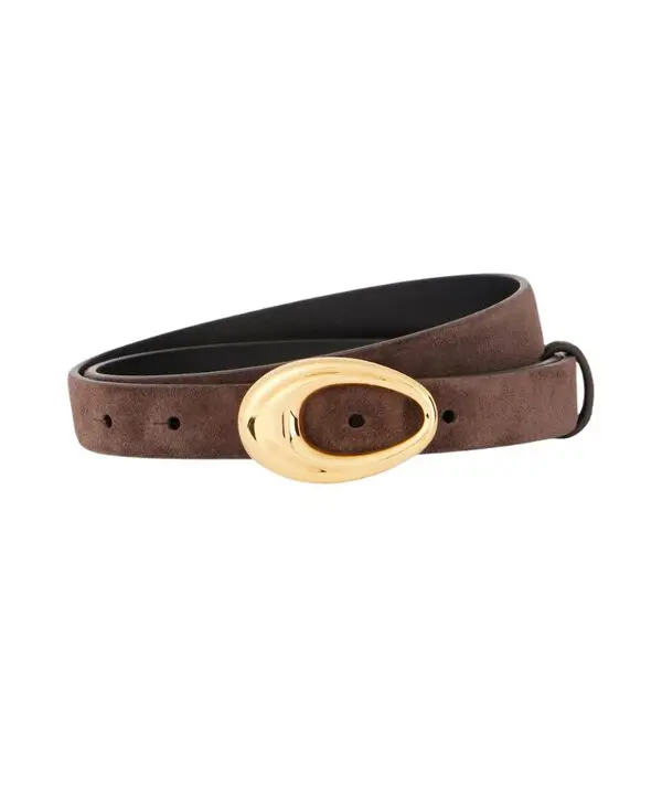 Khaite Olivia Suede Belt - Brown