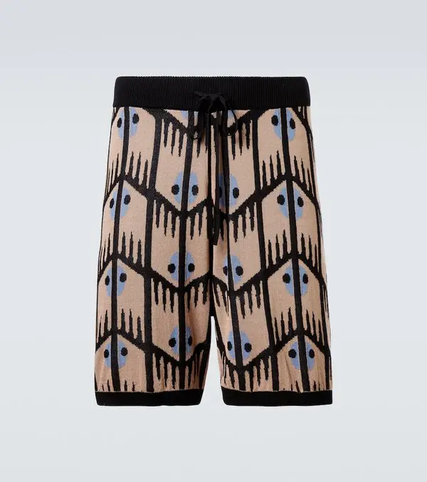 Commas Jacquard Shorts - Beige