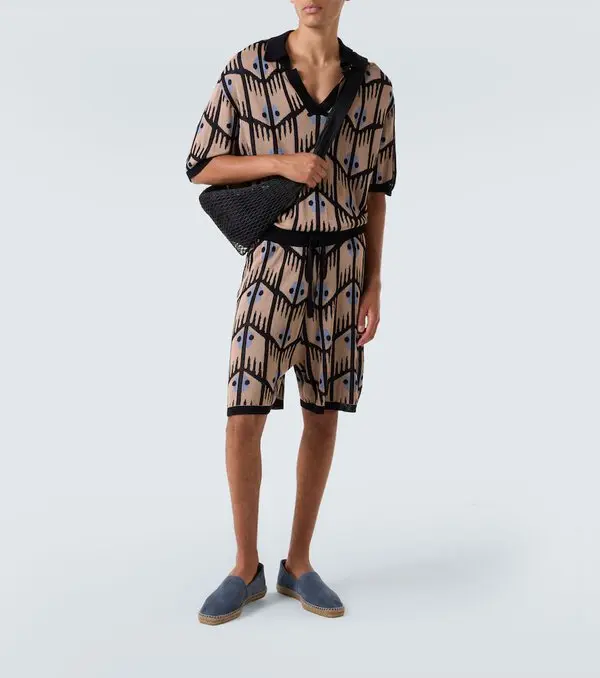 Commas Jacquard Shorts - Beige