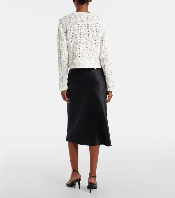 Rixo Kyra Open-knit Cotton Cardigan - White
