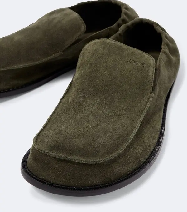 Loewe Flex Suede Loafers - Green