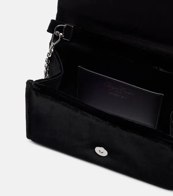 ROGER VIVIER Pilgrim Micro Embellished Velvet Clutch