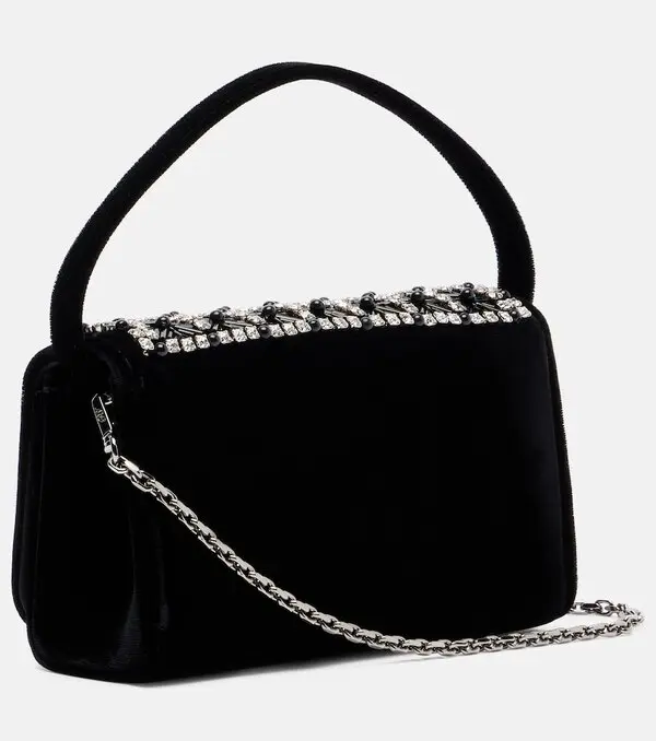 ROGER VIVIER Pilgrim Micro Embellished Velvet Clutch