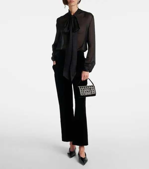 ROGER VIVIER Pilgrim Micro Embellished Velvet Clutch