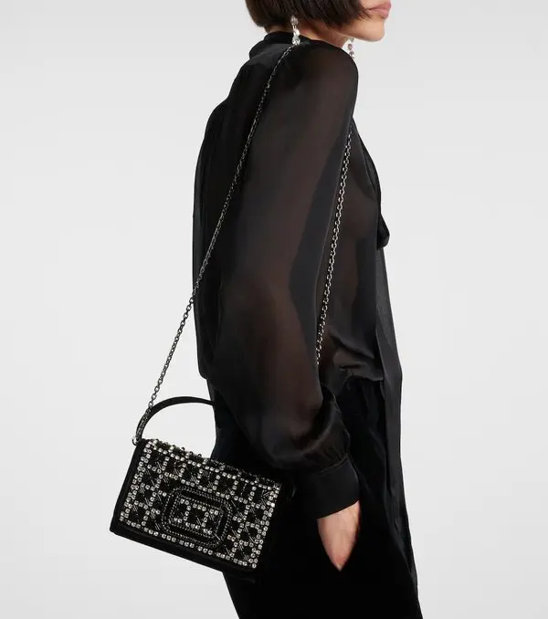 ROGER VIVIER Pilgrim Micro Embellished Velvet Clutch