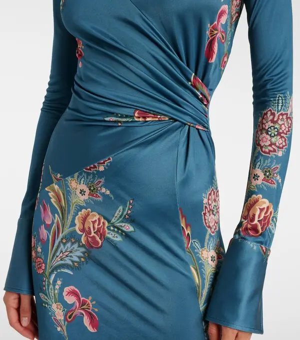 Etro Printed Midi Dress - Blue