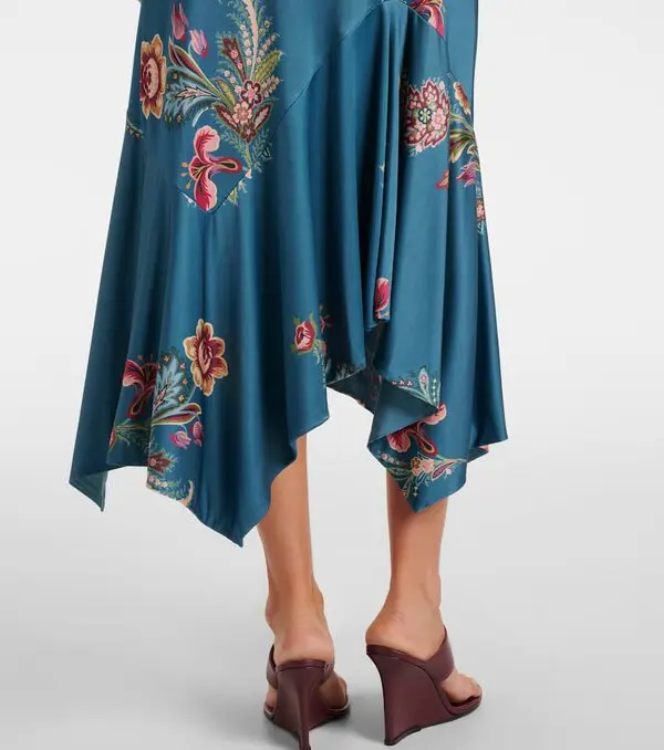 Etro Printed Midi Dress - Blue