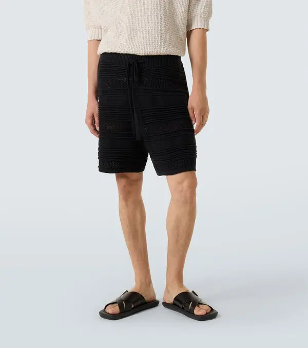 Commas Name Cotton-blend Crochet Bermuda Shorts