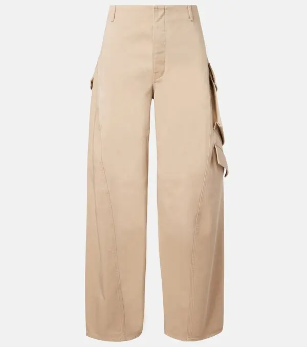 Alaïa Cotton Cargo Trousers - Beige