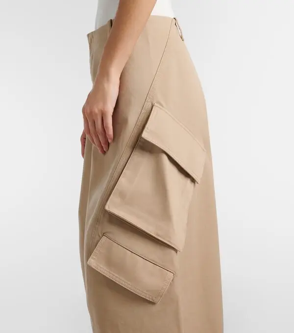 Alaïa Cotton Cargo Trousers - Beige