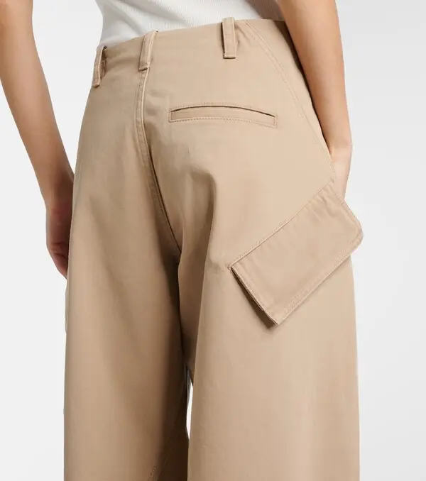 Alaïa Cotton Cargo Trousers - Beige