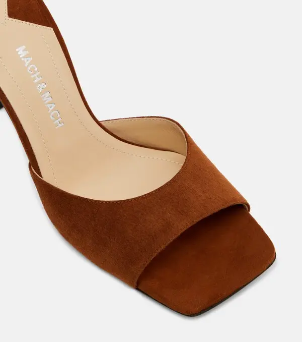 Mach & Mach Puffy Heart Suede Mules