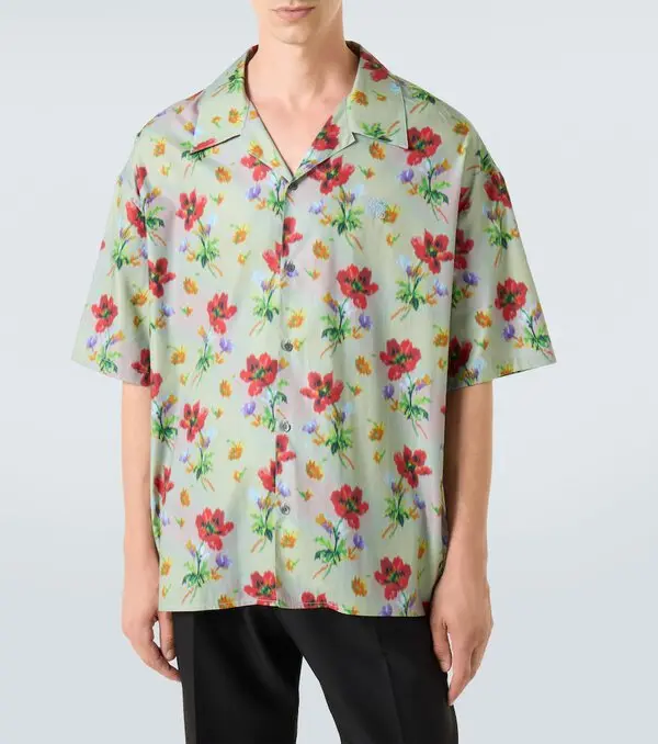 Loewe Floral Cotton And Silk Twill Bowling Shirt