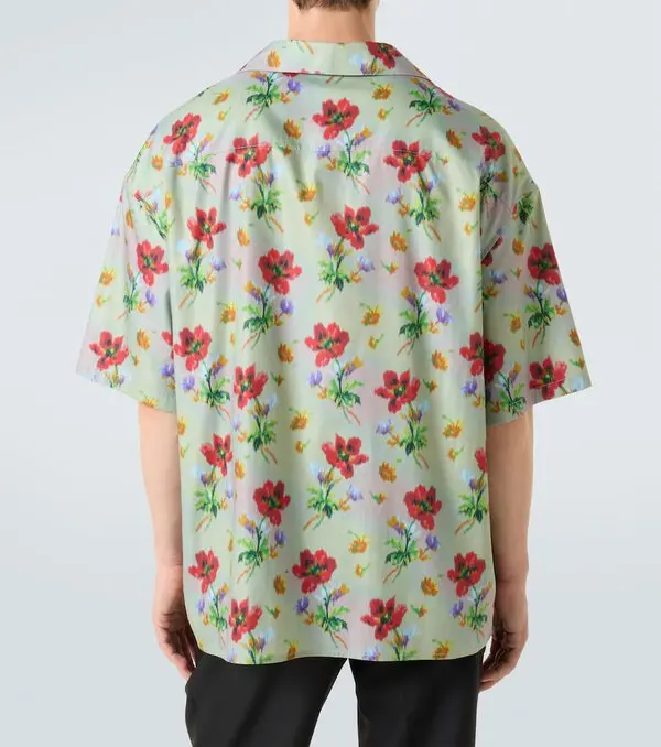 Loewe Floral Cotton And Silk Twill Bowling Shirt
